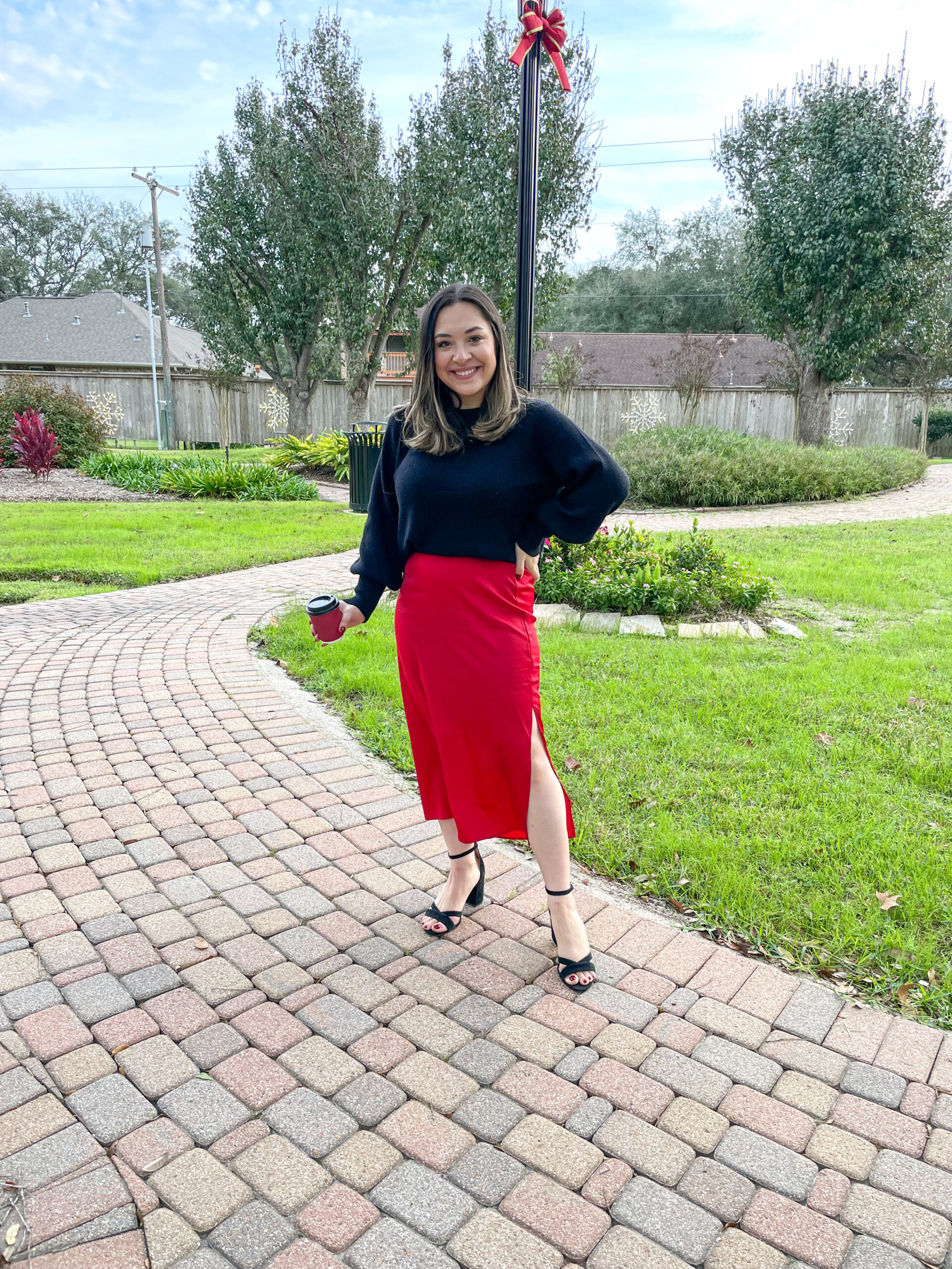 Christmas Silk Skirt Outfit Inspiration - Diana Colibri